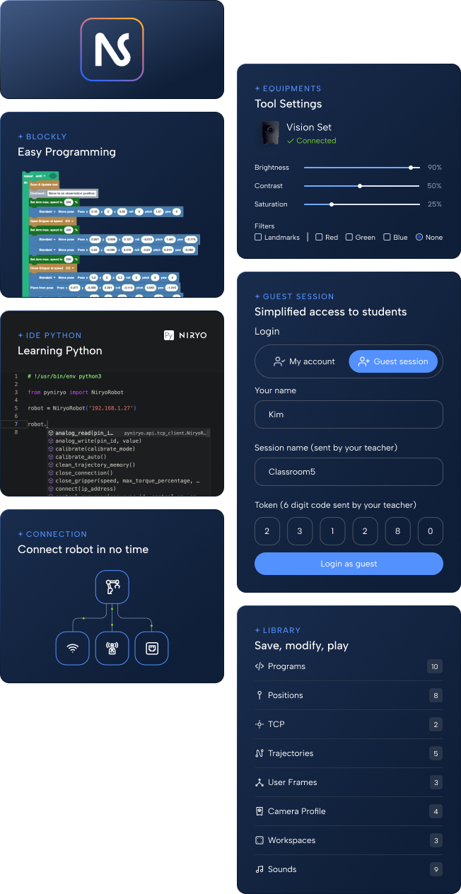 NiryoStudio, logiciel robotique - Niryo